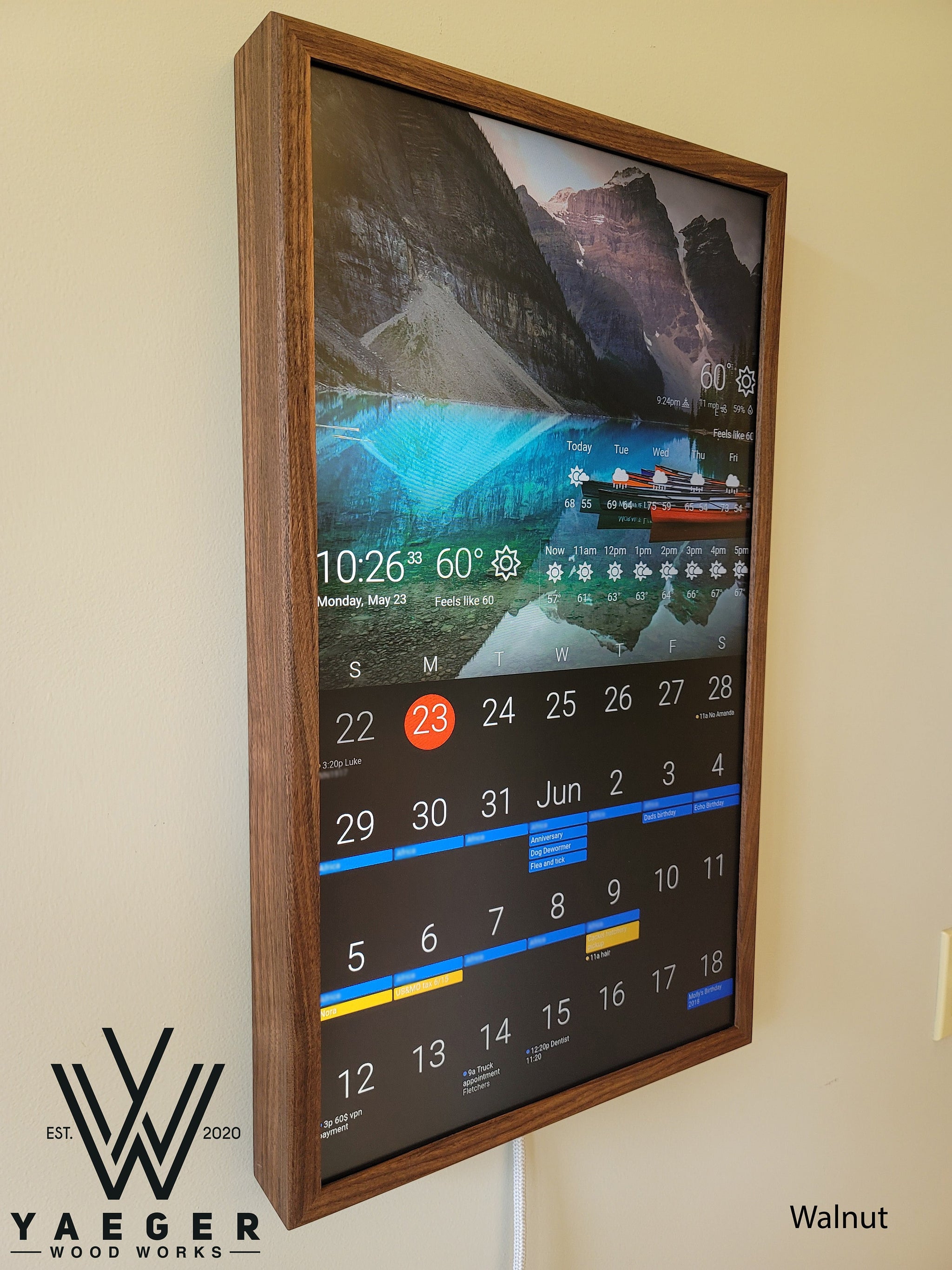27in Smart Calendar / Smart Wall Display / Photo Viewer – YaegerWoodWorks